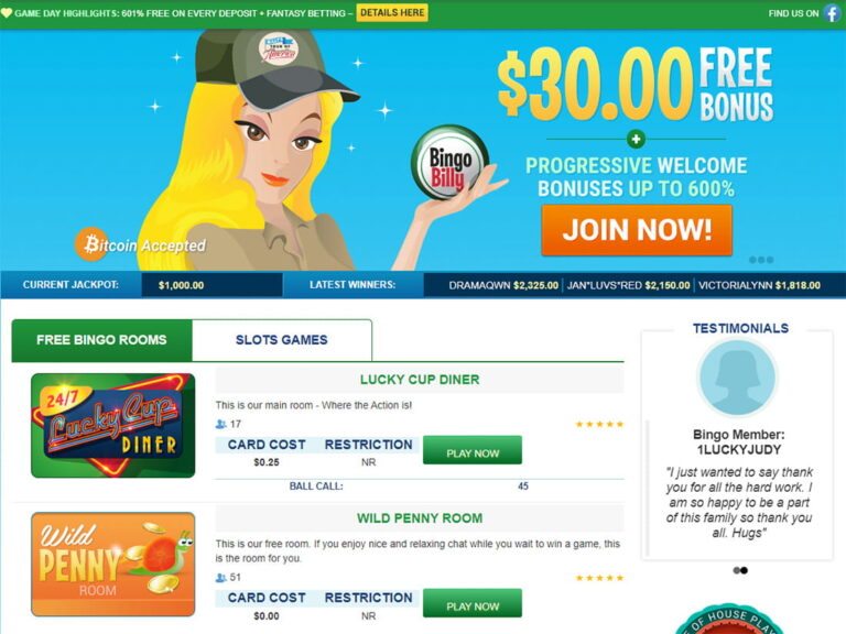 Bingo Billy Review and Bonus Codes in 2024